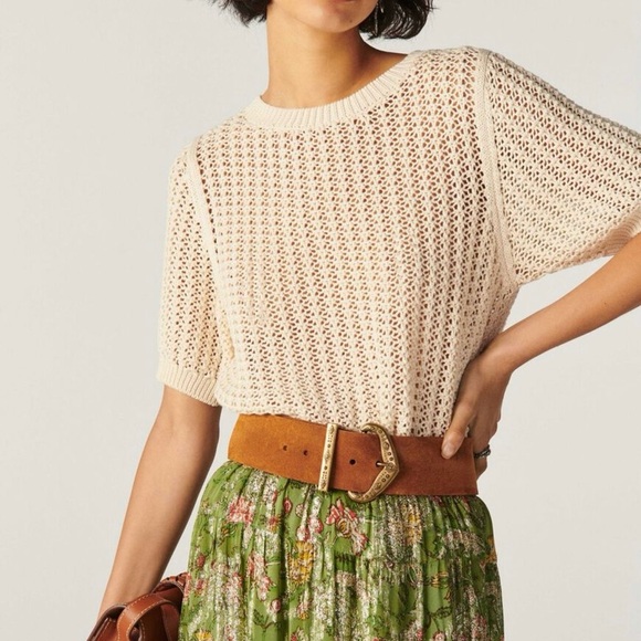 ba&sh | Sweaters | New Bash Pull Jack Open Knit Short Sleeve Sweater ...